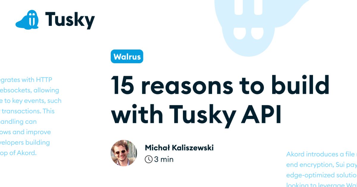 15 reasons to build with Tusky API | Tusky